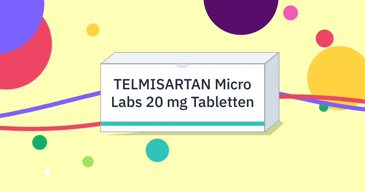 Symbolbild: Packung mit der Aufschrift TELMISARTAN Micro Labs 20 mg Tabletten (PZN 13881315) – Verfügbarkeit und Bezug in Apotheken in Frankfurt am Main