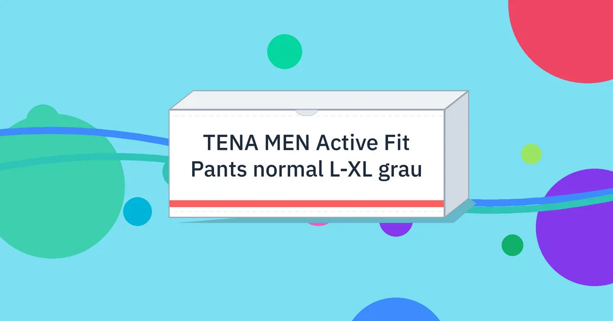Symbolbild: Packung mit der Aufschrift TENA MEN Active Fit Pants normal L-XL grau (PZN 19880015) – Verfügbarkeit und Bezug in Apotheken in Frankfurt am Main