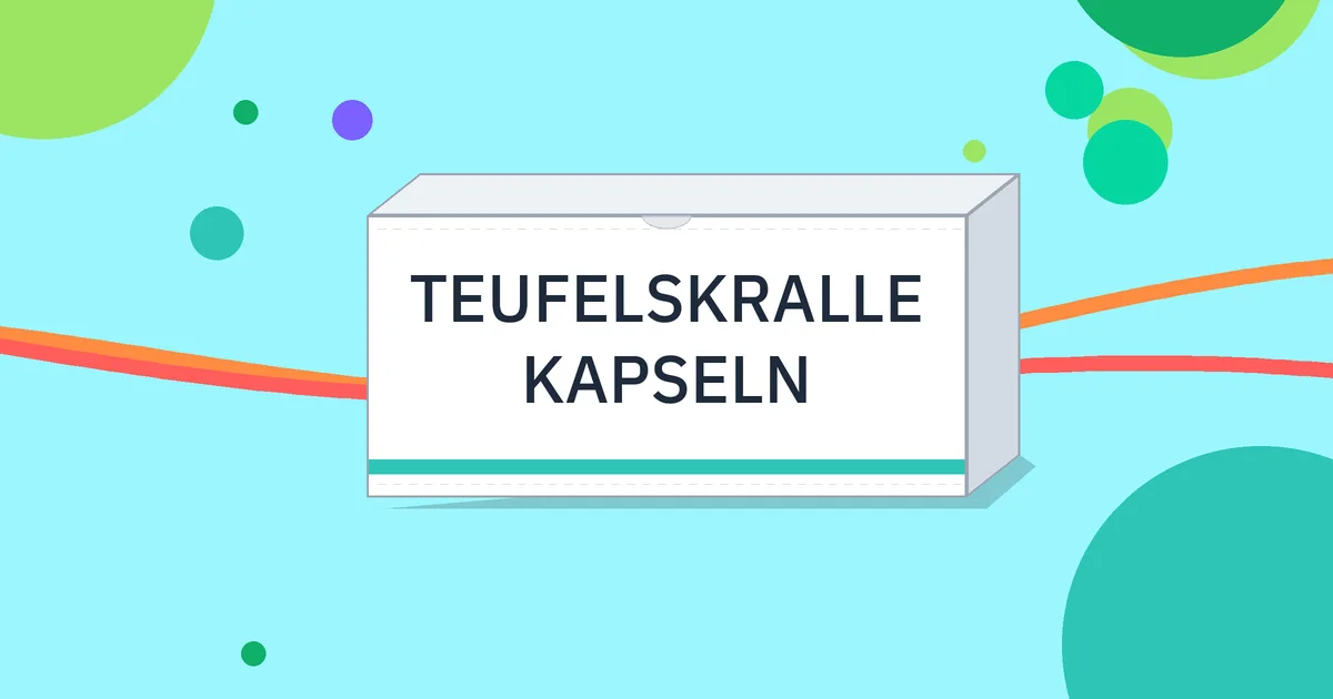 Symbolbild: Packung mit der Aufschrift TEUFELSKRALLE KAPSELN (PZN 07722156) – Verfügbarkeit und Bezug in Apotheken in Frankfurt am Main