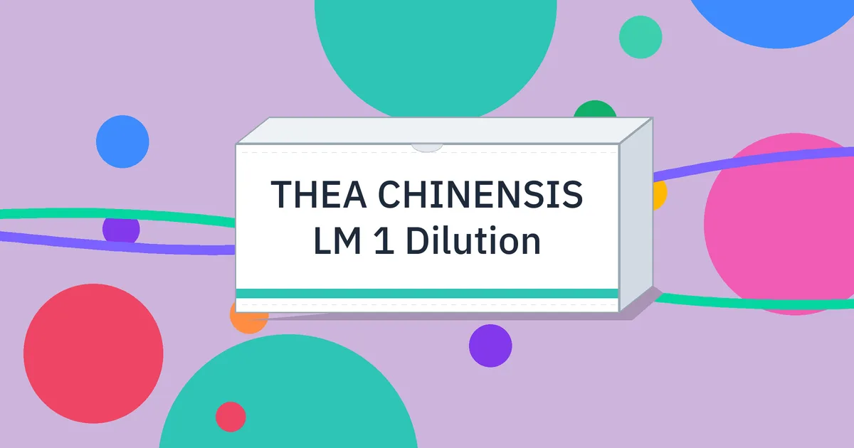Symbolbild: Packung mit der Aufschrift THEA CHINENSIS LM 1 Dilution (PZN 13219148) – Verfügbarkeit und Bezug in Apotheken in Frankfurt am Main