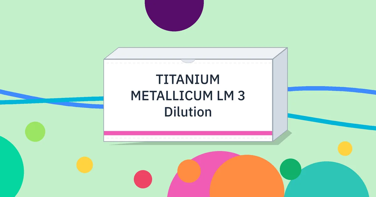Symbolbild: Packung mit der Aufschrift TITANIUM METALLICUM LM 3 Dilution (PZN 13224238) – Verfügbarkeit und Bezug in Apotheken in Frankfurt am Main