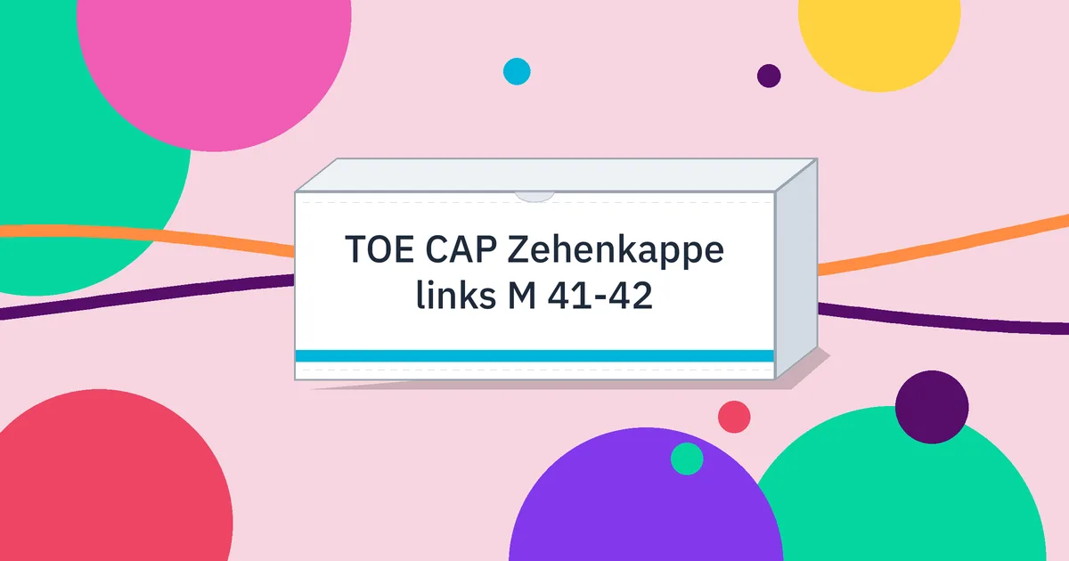 Symbolbild: Packung mit der Aufschrift TOE CAP Zehenkappe links M 41-42 (PZN 16631547) – Verfügbarkeit und Bezug in Apotheken in Frankfurt am Main