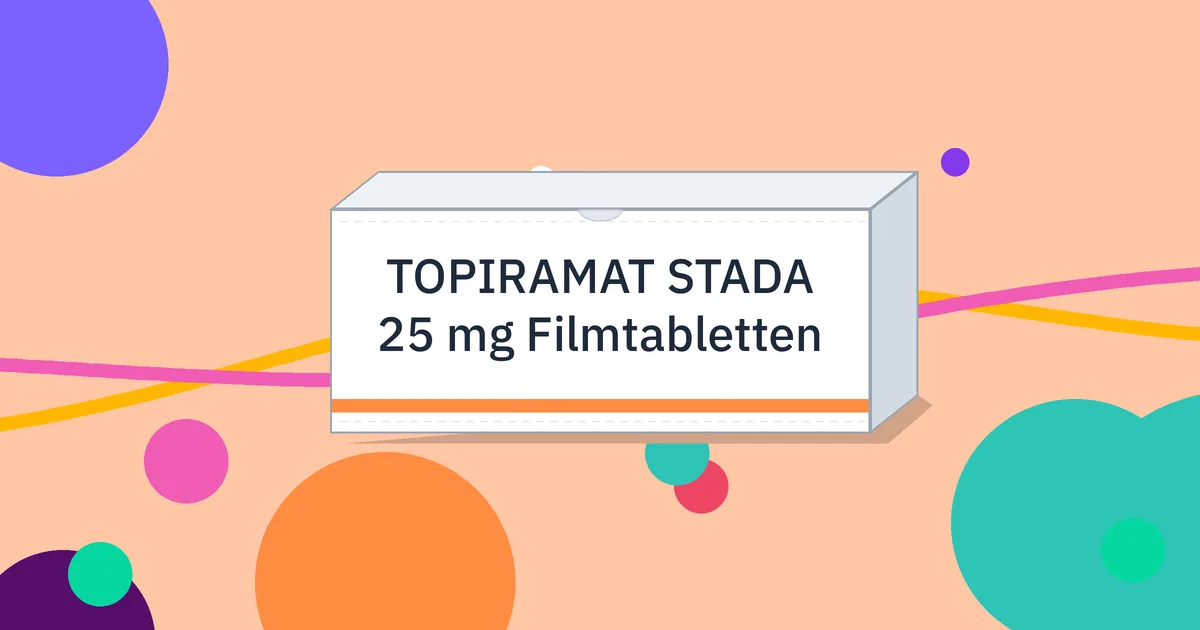 Symbolbild: Packung mit der Aufschrift TOPIRAMAT STADA 25 mg Filmtabletten (PZN 09195347) – Verfügbarkeit und Bezug in Apotheken in Frankfurt am Main