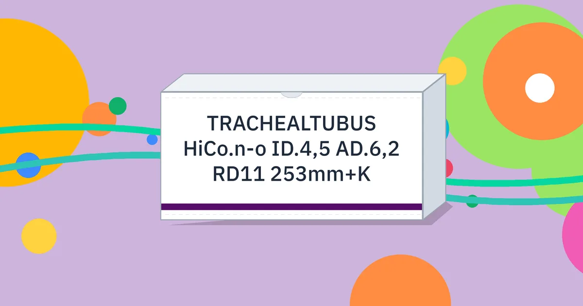 Symbolbild: Packung mit der Aufschrift TRACHEALTUBUS HiCo.n-o ID.4,5 AD.6,2 RD11 253mm+K (PZN 08884843) – Verfügbarkeit und Bezug in Apotheken in Frankfurt am Main