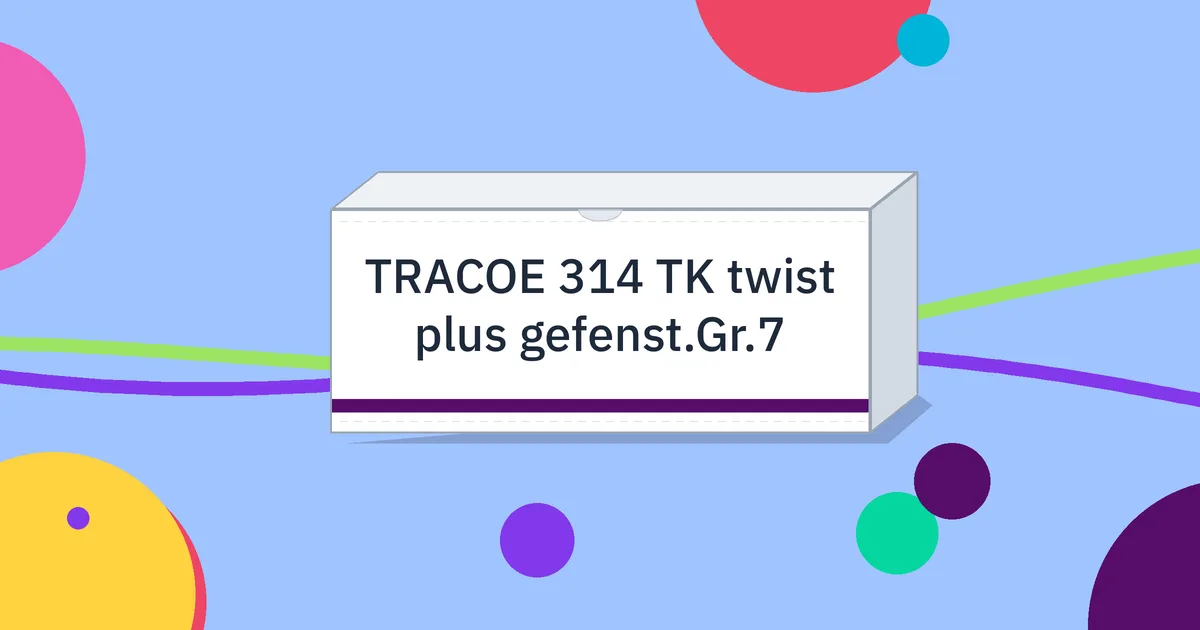 Symbolbild: Packung mit der Aufschrift TRACOE 314 TK twist plus gefenst.Gr.7 (PZN 06831914) – Verfügbarkeit und Bezug in Apotheken in Frankfurt am Main