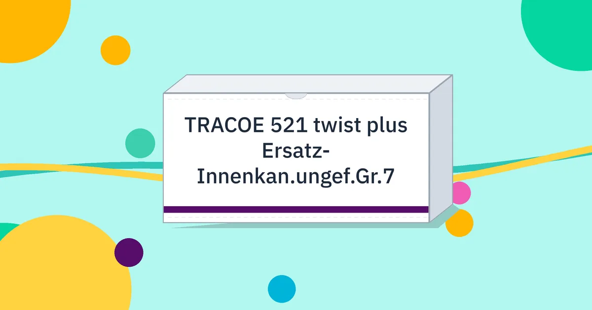 Symbolbild: Packung mit der Aufschrift TRACOE 521 twist plus Ersatz-Innenkan.ungef.Gr.7 (PZN 05881169) – Verfügbarkeit und Bezug in Apotheken in Frankfurt am Main