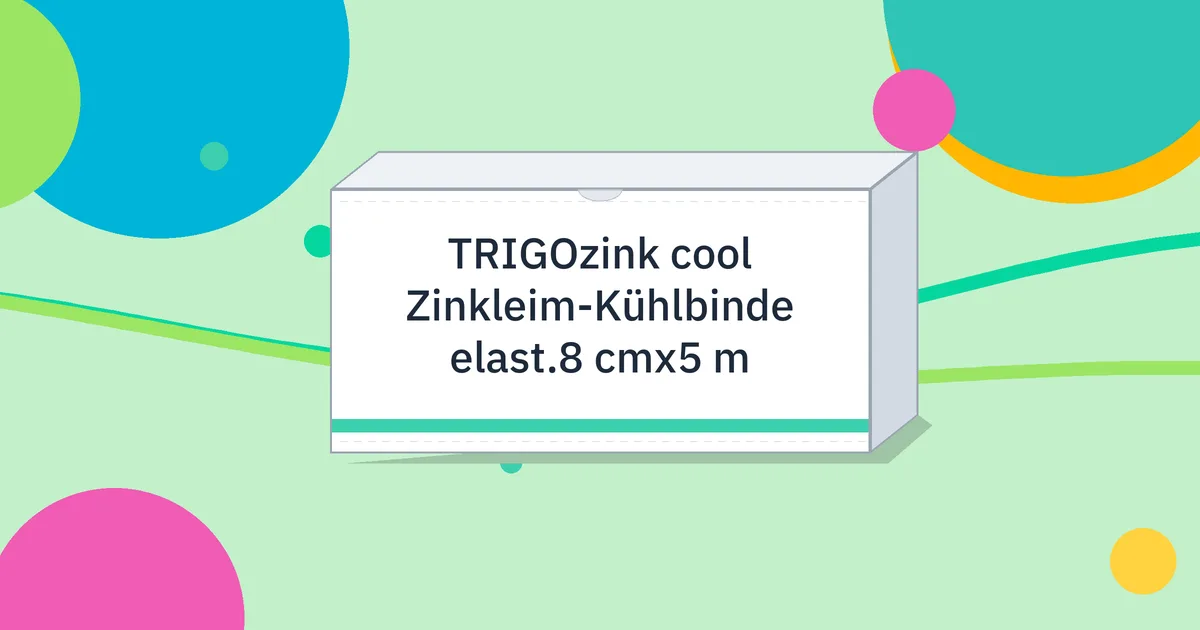 Symbolbild: Packung mit der Aufschrift TRIGOzink cool Zinkleim-Kühlbinde elast.8 cmx5 m (PZN 20343191) – Verfügbarkeit und Bezug in Apotheken in Frankfurt am Main