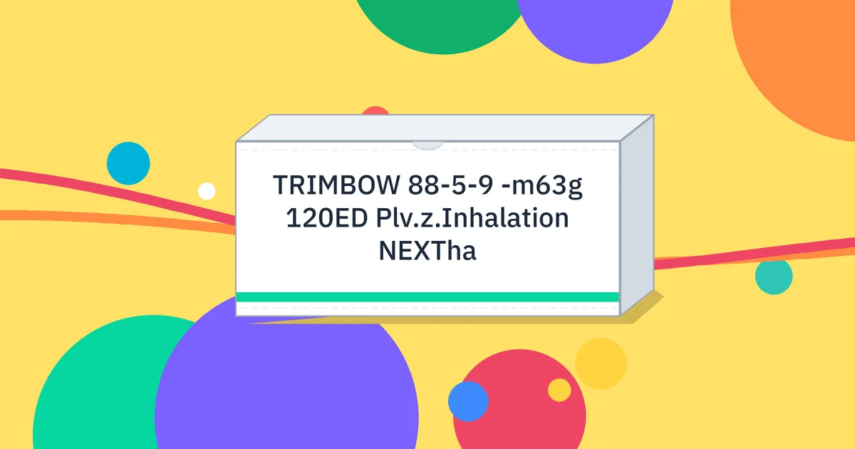 Symbolbild: Packung mit der Aufschrift TRIMBOW 88-5-9 -m63g 120ED Plv.z.Inhalation NEXTha (PZN 19180051) – Verfügbarkeit und Bezug in Apotheken in Frankfurt am Main