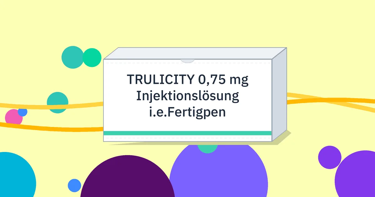 Symbolbild: Packung mit der Aufschrift TRULICITY 0,75 mg Injektionslösung i.e.Fertigpen (PZN 14264033) – Verfügbarkeit und Bezug in Apotheken in Frankfurt am Main