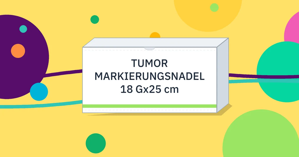 Symbolbild: Packung mit der Aufschrift TUMOR MARKIERUNGSNADEL 18 Gx25 cm (PZN 20019705) – Verfügbarkeit und Bezug in Apotheken in Frankfurt am Main