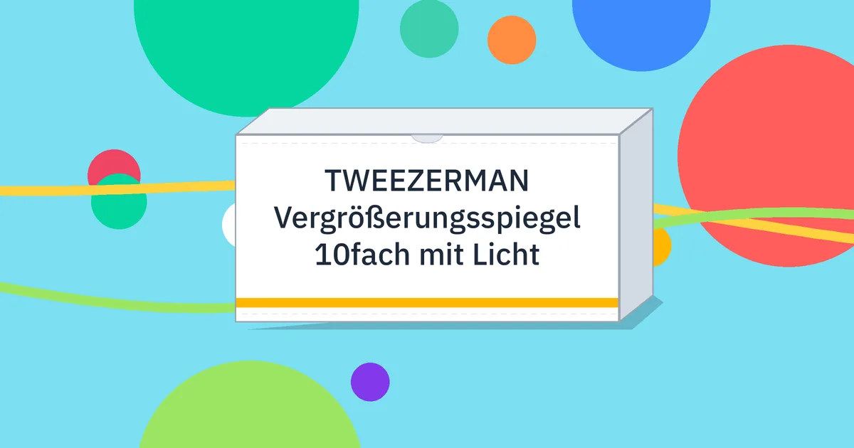 Symbolbild: Packung mit der Aufschrift TWEEZERMAN Vergrößerungsspiegel 10fach mit Licht (PZN 12471259) – Verfügbarkeit und Bezug in Apotheken in Frankfurt am Main