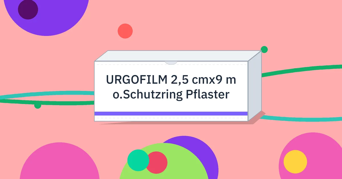 Symbolbild: Packung mit der Aufschrift URGOFILM 2,5 cmx9 m o.Schutzring Pflaster (PZN 00299996) – Verfügbarkeit und Bezug in Apotheken in Frankfurt am Main