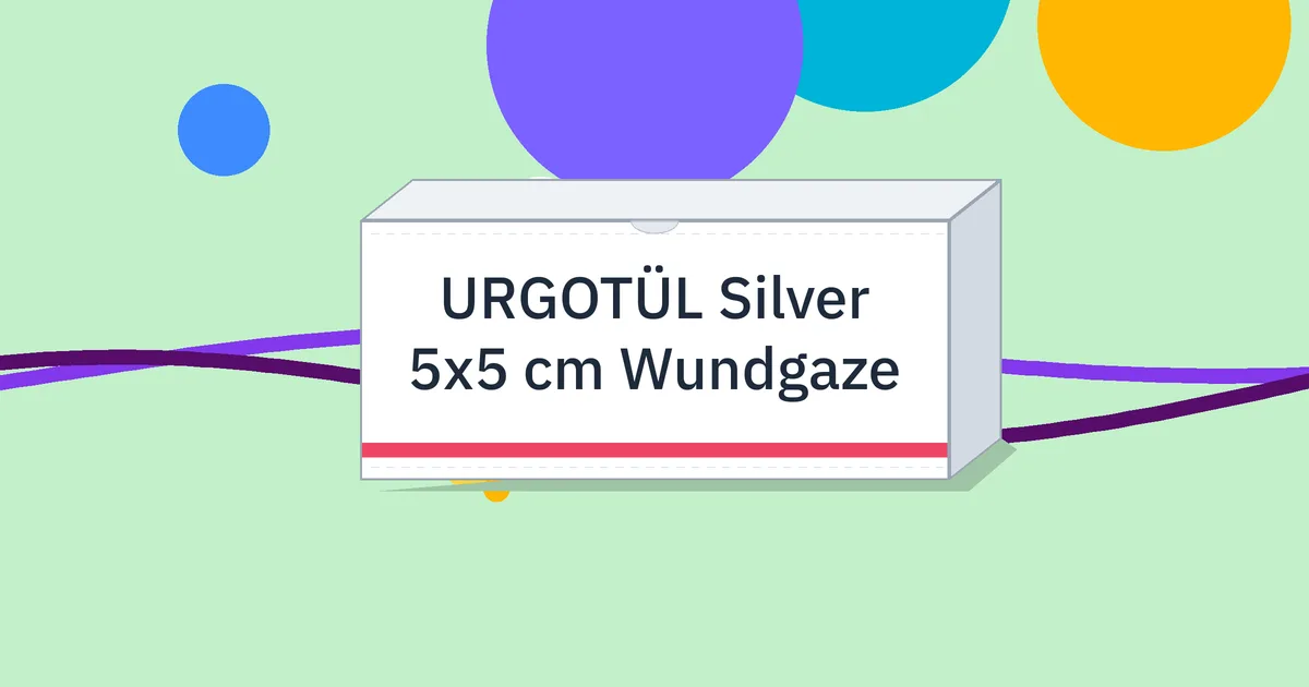 Symbolbild: Packung mit der Aufschrift URGOTÜL Silver 5x5 cm Wundgaze (PZN 18044280) – Verfügbarkeit und Bezug in Apotheken in Frankfurt am Main