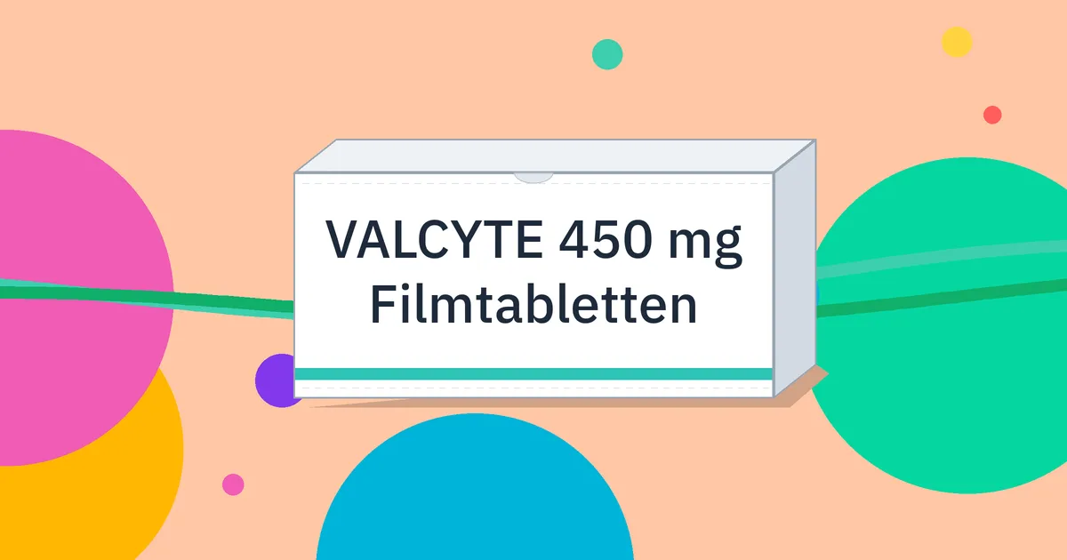 Symbolbild: Packung mit der Aufschrift VALCYTE 450 mg Filmtabletten (PZN 07387315) – Verfügbarkeit und Bezug in Apotheken in Frankfurt am Main