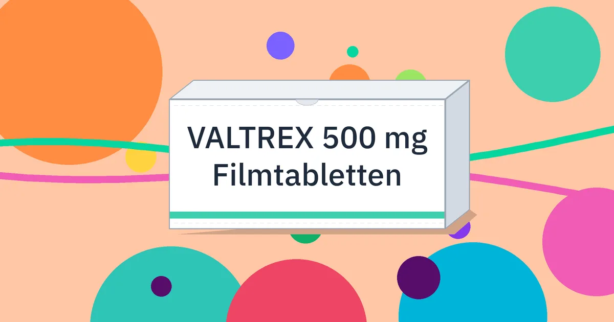Symbolbild: Packung mit der Aufschrift VALTREX 500 mg Filmtabletten (PZN 01512541) – Verfügbarkeit und Bezug in Apotheken in Frankfurt am Main