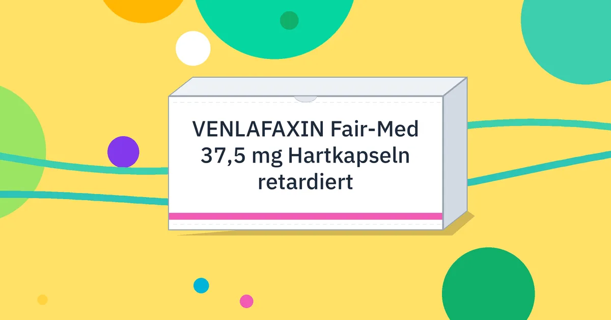 Symbolbild: Packung mit der Aufschrift VENLAFAXIN Fair-Med 37,5 mg Hartkapseln retardiert (PZN 10145113) – Verfügbarkeit und Bezug in Apotheken in Frankfurt am Main