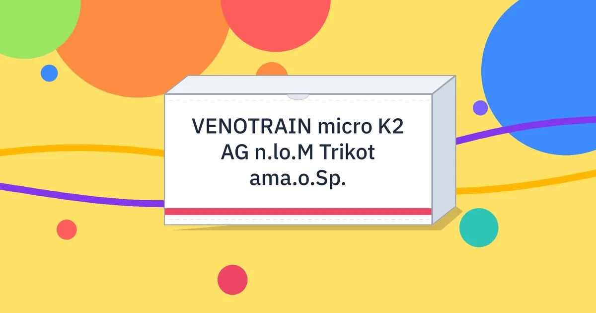Symbolbild: Packung mit der Aufschrift VENOTRAIN micro K2 AG n.lo.M Trikot ama.o.Sp. (PZN 05712780) – Verfügbarkeit und Bezug in Apotheken in Frankfurt am Main