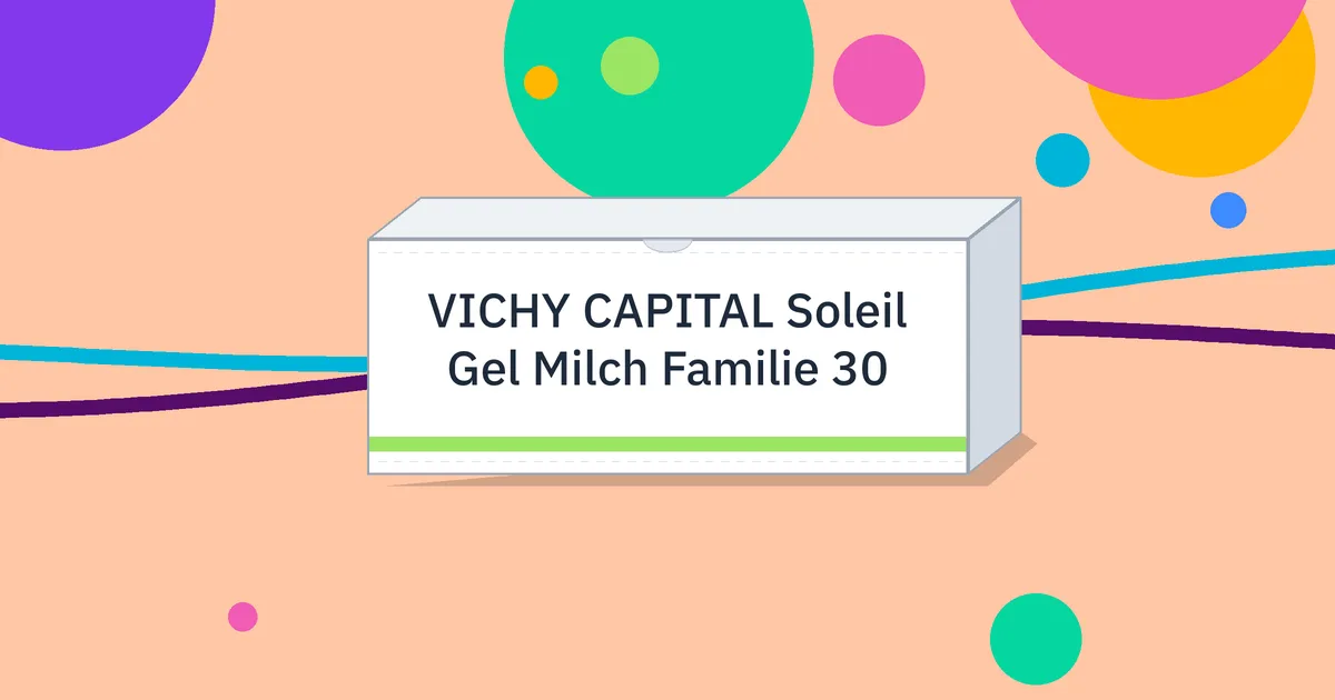 Symbolbild: Packung mit der Aufschrift VICHY CAPITAL Soleil Gel Milch Familie 30 (PZN 06130838) – Verfügbarkeit und Bezug in Apotheken in Frankfurt am Main