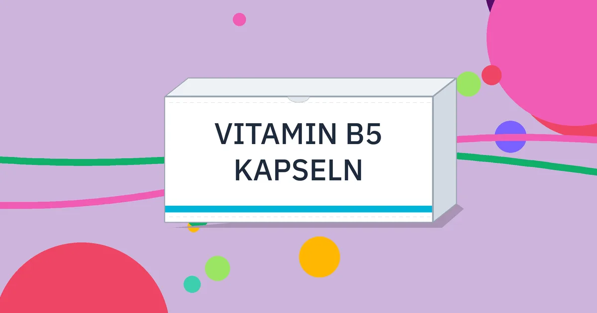 Symbolbild: Packung mit der Aufschrift VITAMIN B5 KAPSELN (PZN 10097963) – Verfügbarkeit und Bezug in Apotheken in Frankfurt am Main