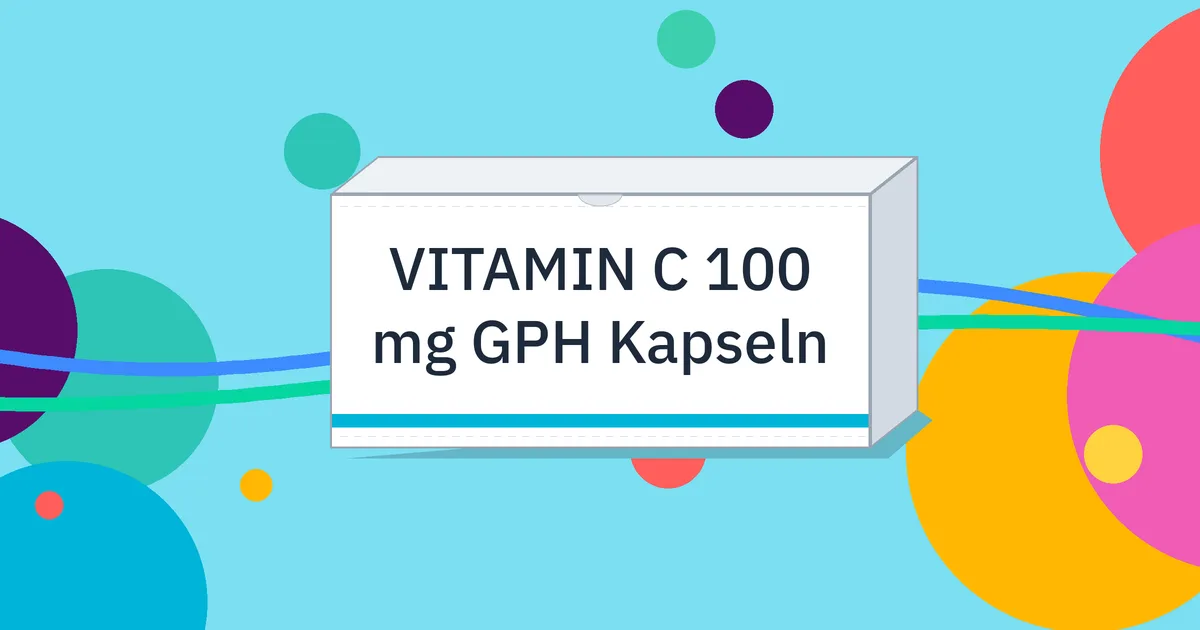 Symbolbild: Packung mit der Aufschrift VITAMIN C 100 mg GPH Kapseln (PZN 02094459) – Verfügbarkeit und Bezug in Apotheken in Frankfurt am Main