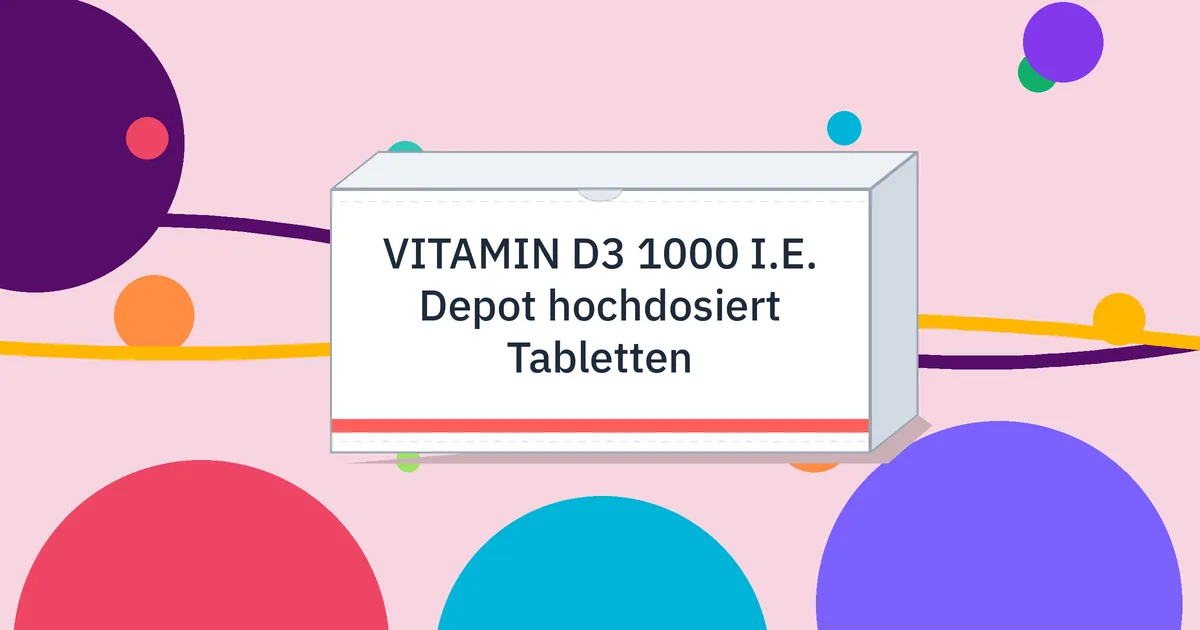 Symbolbild: Packung mit der Aufschrift VITAMIN D3 1000 I.E. Depot hochdosiert Tabletten (PZN 19973521) – Verfügbarkeit und Bezug in Apotheken in Frankfurt am Main