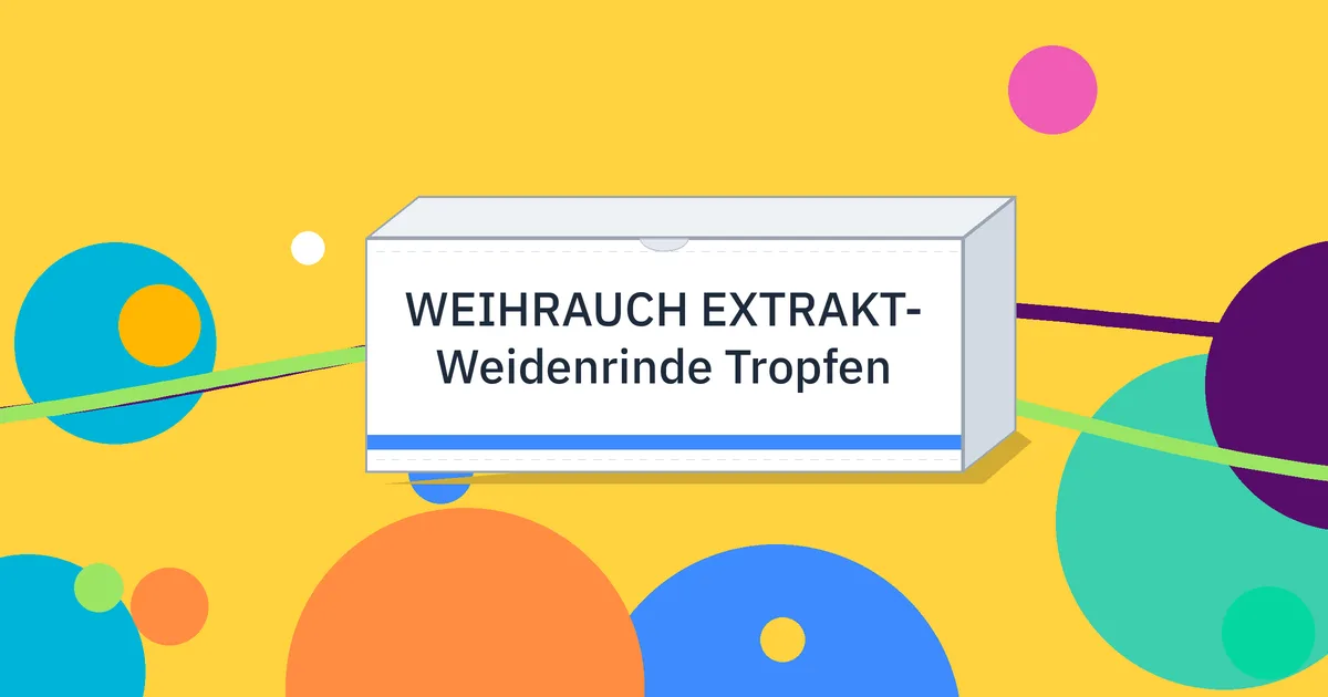 Symbolbild: Packung mit der Aufschrift WEIHRAUCH EXTRAKT-Weidenrinde Tropfen (PZN 18396926) – Verfügbarkeit und Bezug in Apotheken in Frankfurt am Main
