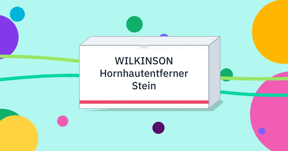 Symbolbild: Packung mit der Aufschrift WILKINSON Hornhautentferner Stein (PZN 04759408) – Verfügbarkeit und Bezug in Apotheken in Frankfurt am Main