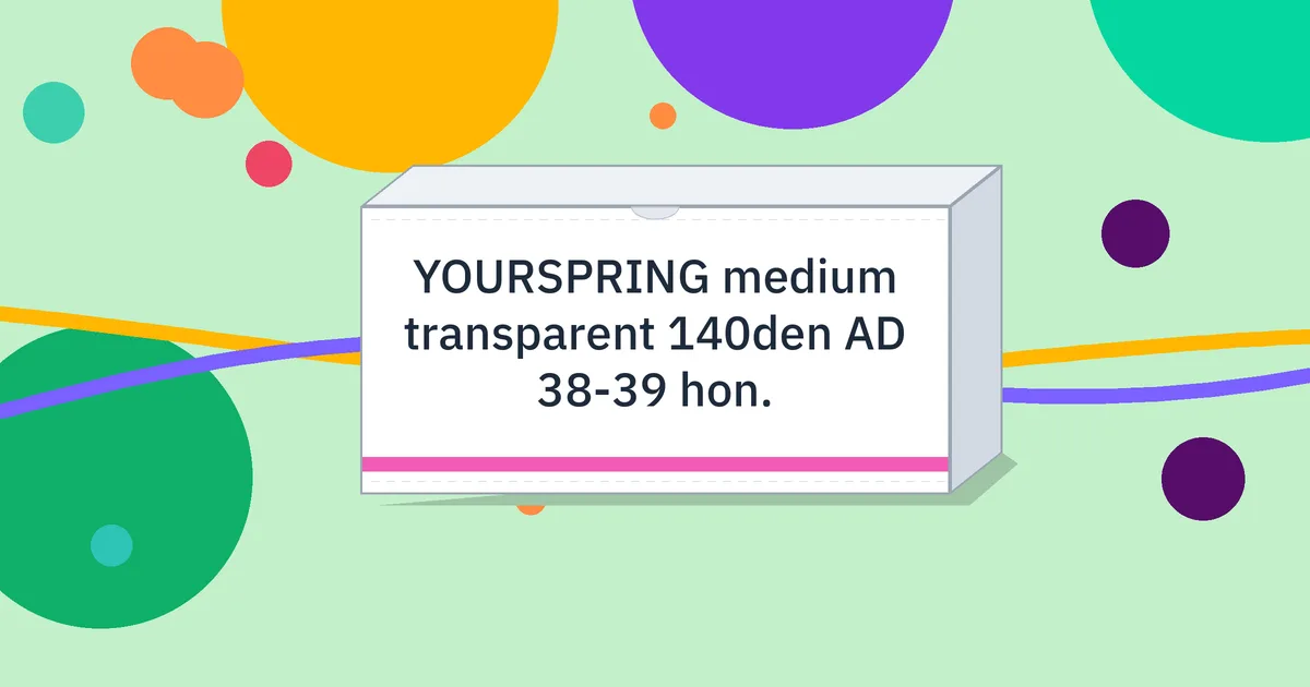 Symbolbild: Packung mit der Aufschrift YOURSPRING medium transparent 140den AD 38-39 hon. (PZN 18056975) – Verfügbarkeit und Bezug in Apotheken in Frankfurt am Main