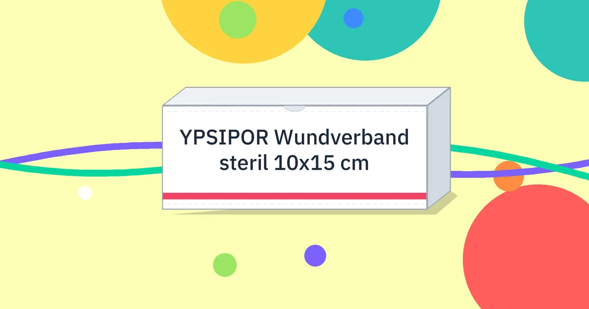 Symbolbild: Packung mit der Aufschrift YPSIPOR Wundverband steril 10x15 cm (PZN 12604507) – Verfügbarkeit und Bezug in Apotheken in Frankfurt am Main