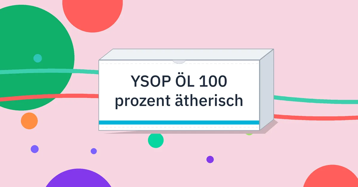 Symbolbild: Packung mit der Aufschrift YSOP ÖL 100 prozent ätherisch (PZN 07205113) – Verfügbarkeit und Bezug in Apotheken in Frankfurt am Main