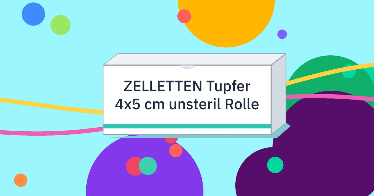Symbolbild: Packung mit der Aufschrift ZELLETTEN Tupfer 4x5 cm unsteril Rolle (PZN 07706016) – Verfügbarkeit und Bezug in Apotheken in Frankfurt am Main