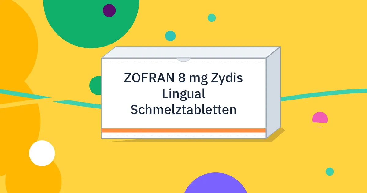 Symbolbild: Packung mit der Aufschrift ZOFRAN 8 mg Zydis Lingual Schmelztabletten (PZN 10637632) – Verfügbarkeit und Bezug in Apotheken in Frankfurt am Main