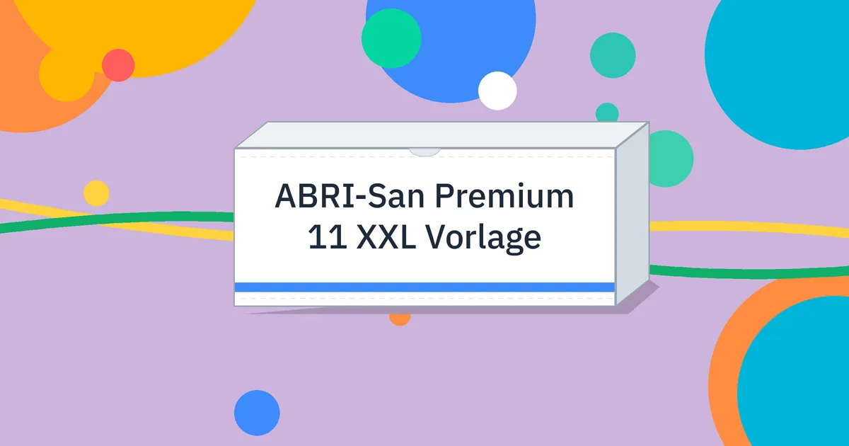 Symbolbild: Packung mit der Aufschrift ABRI-San Premium 11 XXL Vorlage (PZN 11299835) – Verfügbarkeit und Bezug in Apotheken in Frankfurt am Main