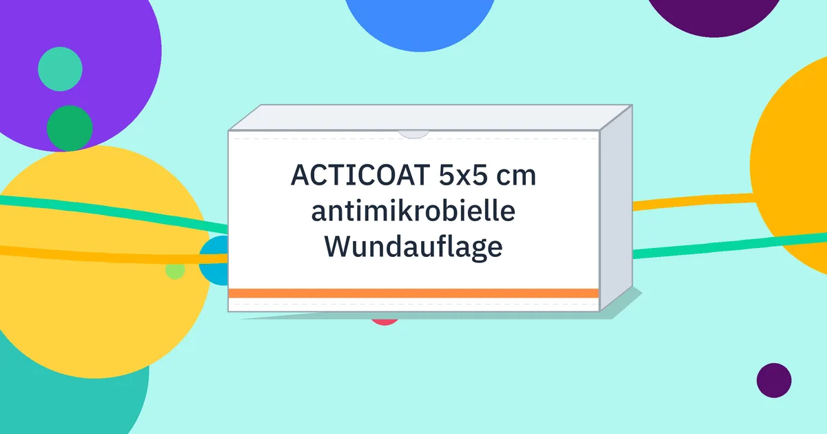 Symbolbild: Packung mit der Aufschrift ACTICOAT 5x5 cm antimikrobielle Wundauflage (PZN 17282617) – Verfügbarkeit und Bezug in Apotheken in Frankfurt am Main
