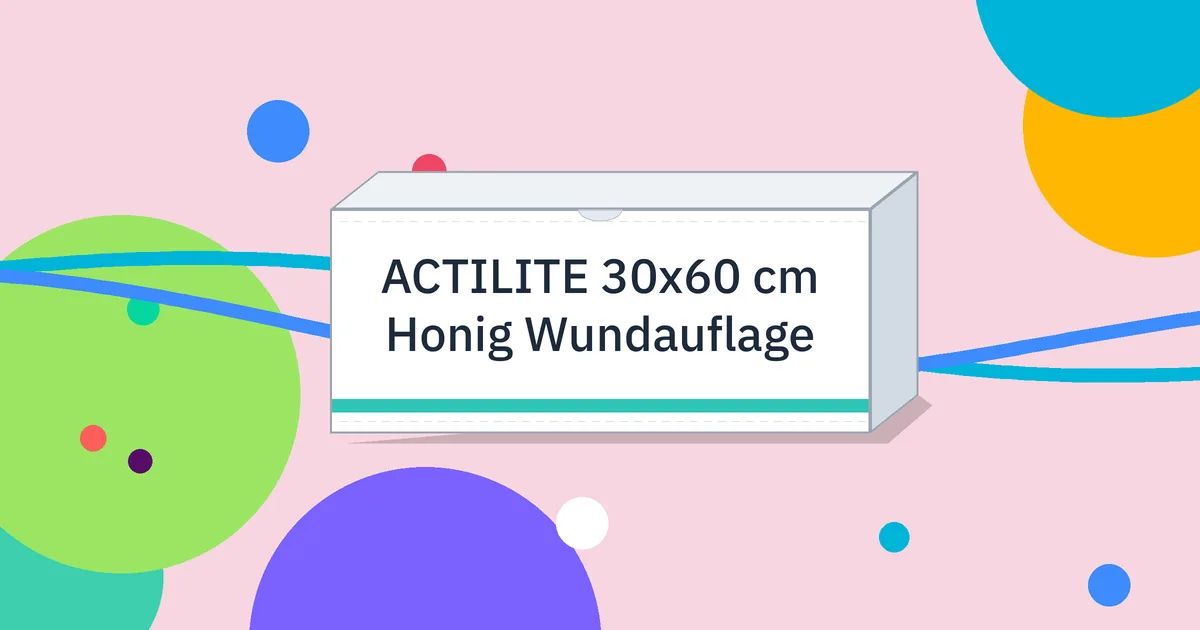 Symbolbild: Packung mit der Aufschrift ACTILITE 30x60 cm Honig Wundauflage (PZN 14233156) – Verfügbarkeit und Bezug in Apotheken in Frankfurt am Main