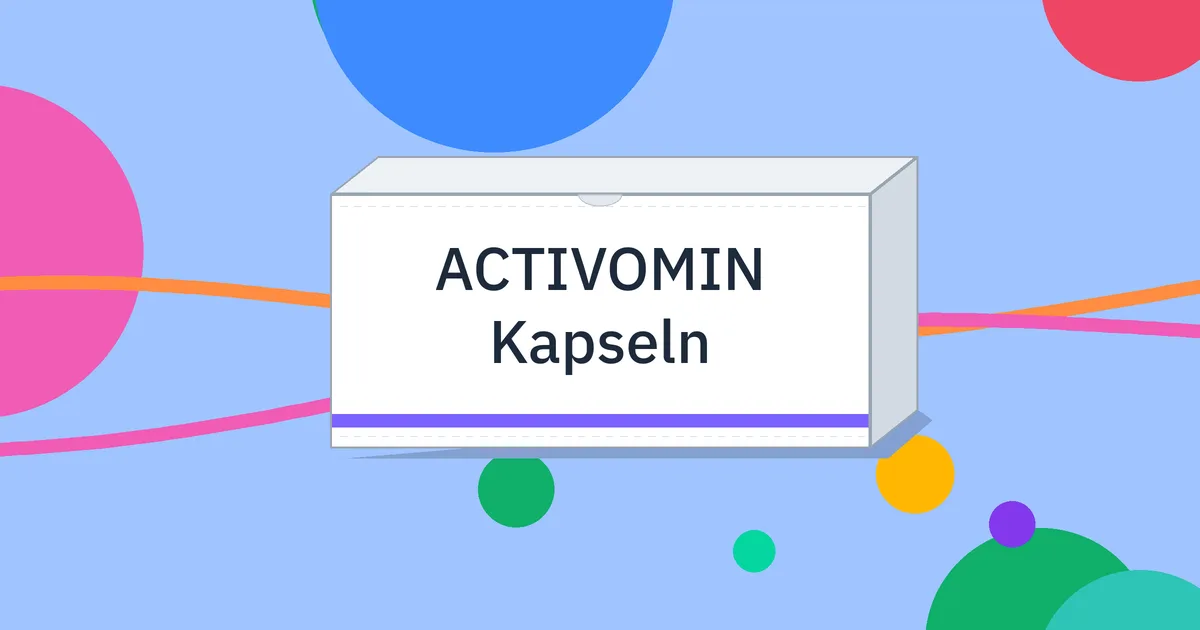 Symbolbild: Packung mit der Aufschrift ACTIVOMIN Kapseln (PZN 01061067) – Verfügbarkeit und Bezug in Apotheken in Frankfurt am Main