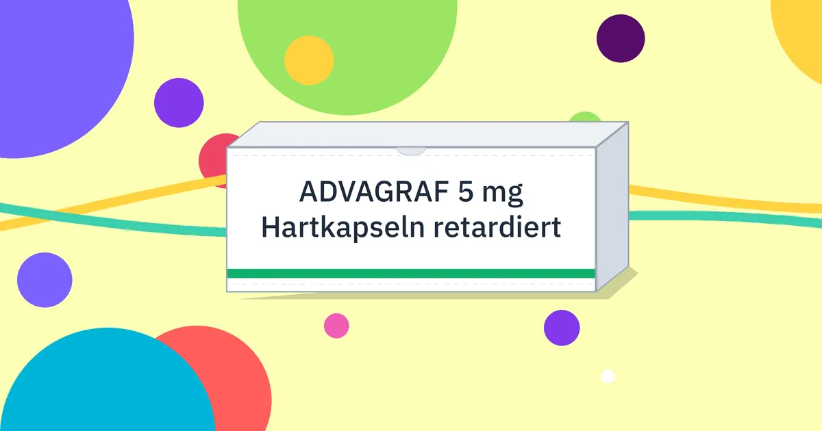 Symbolbild: Packung mit der Aufschrift ADVAGRAF 5 mg Hartkapseln retardiert (PZN 02269350) – Verfügbarkeit und Bezug in Apotheken in Frankfurt am Main