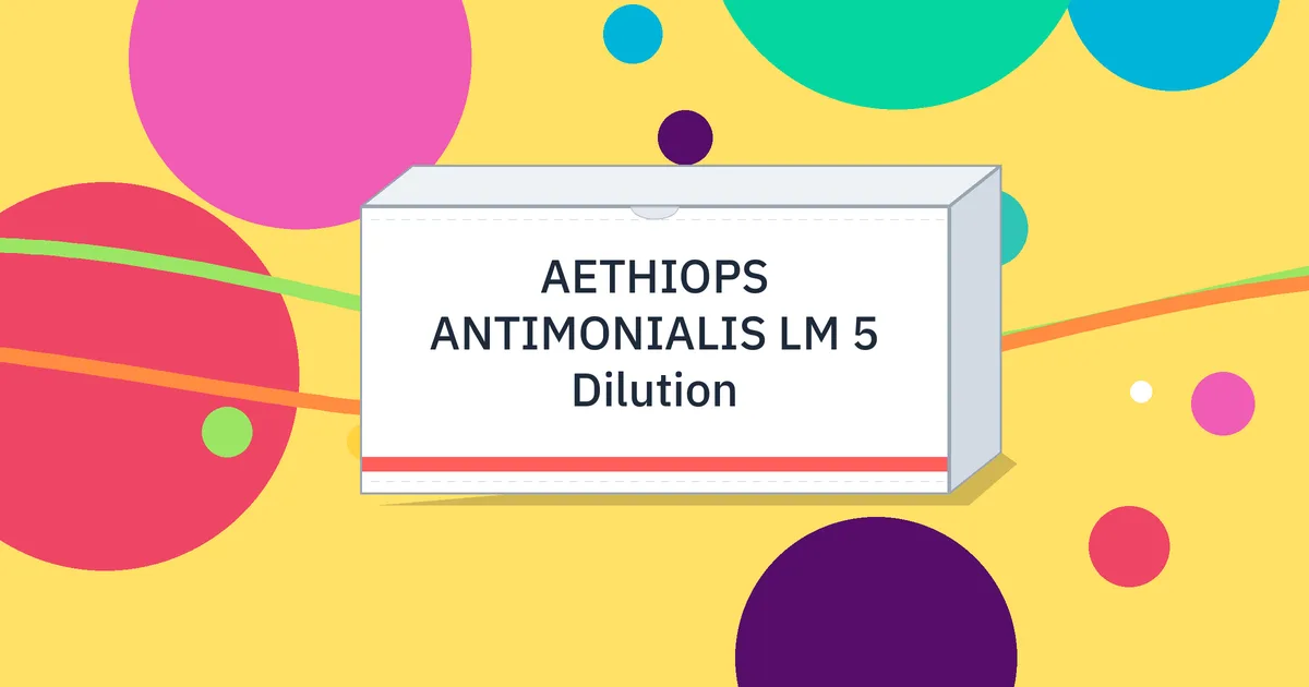 Symbolbild: Packung mit der Aufschrift AETHIOPS ANTIMONIALIS LM 5 Dilution (PZN 13300873) – Verfügbarkeit und Bezug in Apotheken in Frankfurt am Main