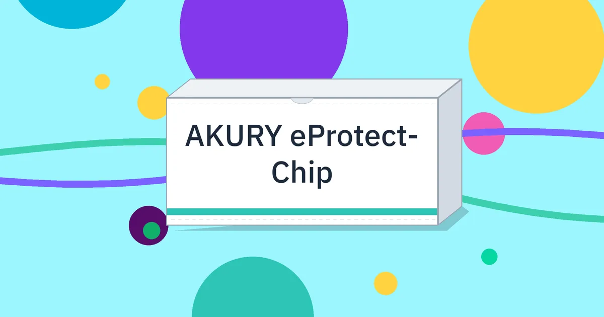 Symbolbild: Packung mit der Aufschrift AKURY eProtect-Chip (PZN 15618065) – Verfügbarkeit und Bezug in Apotheken in Frankfurt am Main
