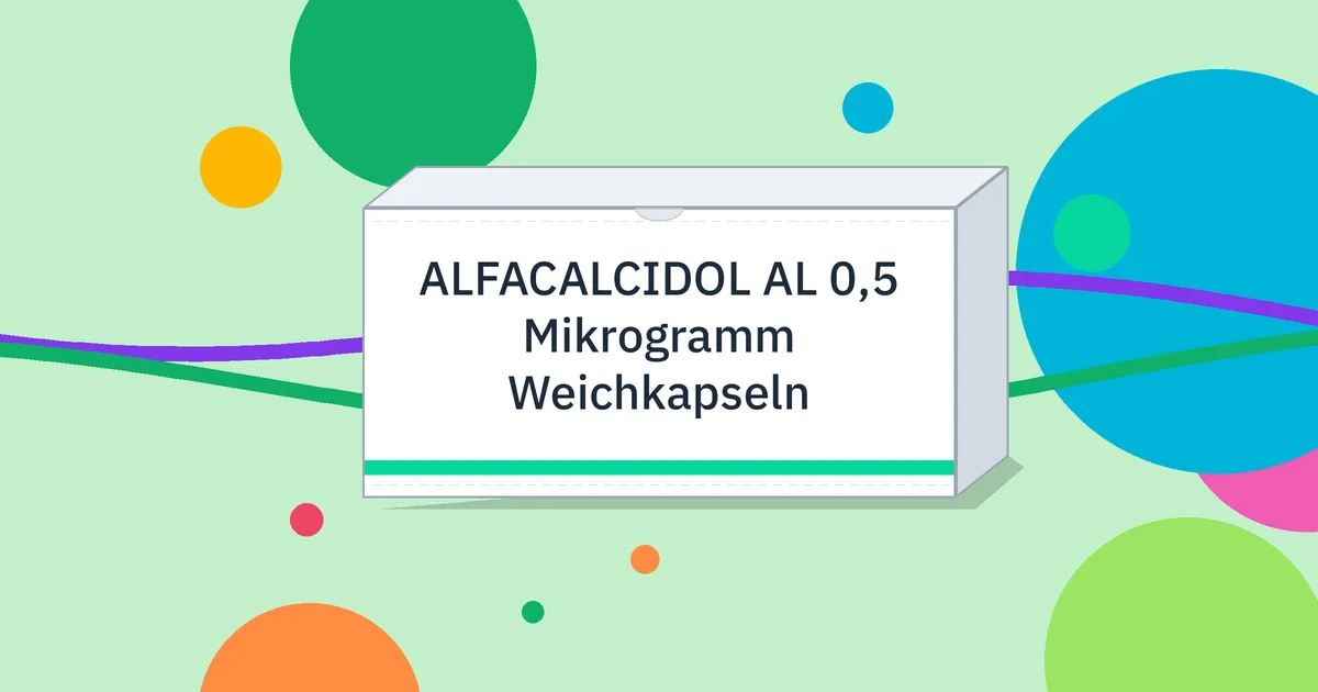 Symbolbild: Packung mit der Aufschrift ALFACALCIDOL AL 0,5 Mikrogramm Weichkapseln (PZN 19442775) – Verfügbarkeit und Bezug in Apotheken in Frankfurt am Main