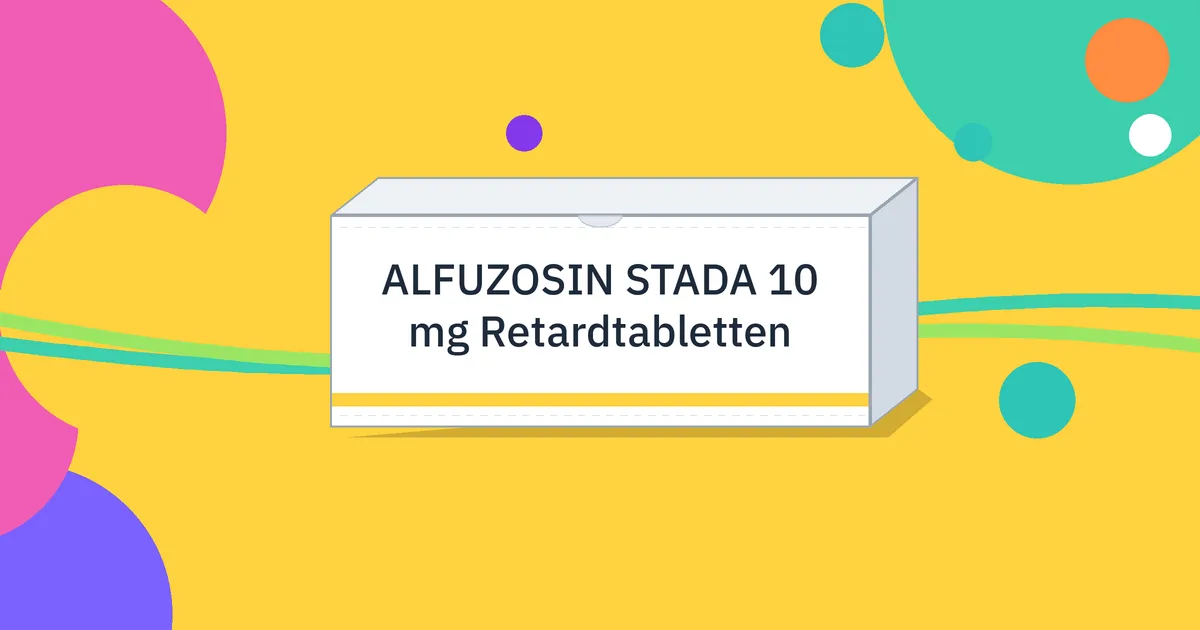 Symbolbild: Packung mit der Aufschrift ALFUZOSIN STADA 10 mg Retardtabletten (PZN 02783609) – Verfügbarkeit und Bezug in Apotheken in Frankfurt am Main
