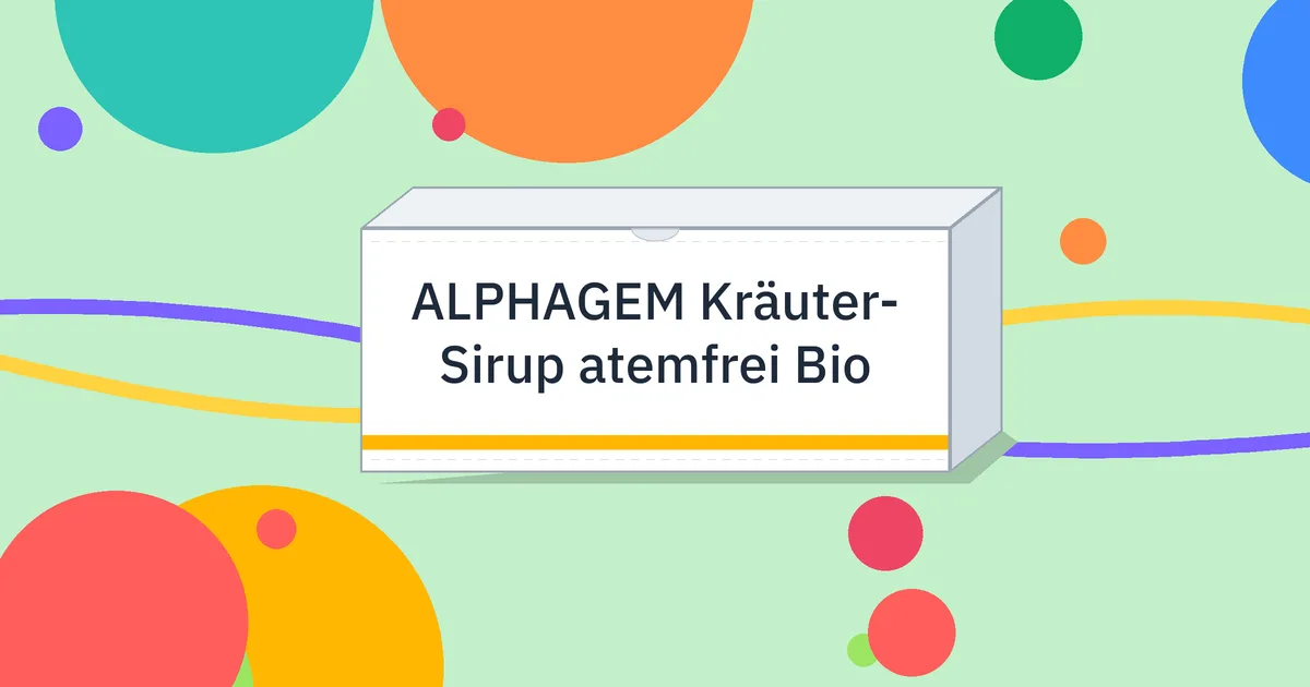 Symbolbild: Packung mit der Aufschrift ALPHAGEM Kräuter-Sirup atemfrei Bio (PZN 20298361) – Verfügbarkeit und Bezug in Apotheken in Frankfurt am Main
