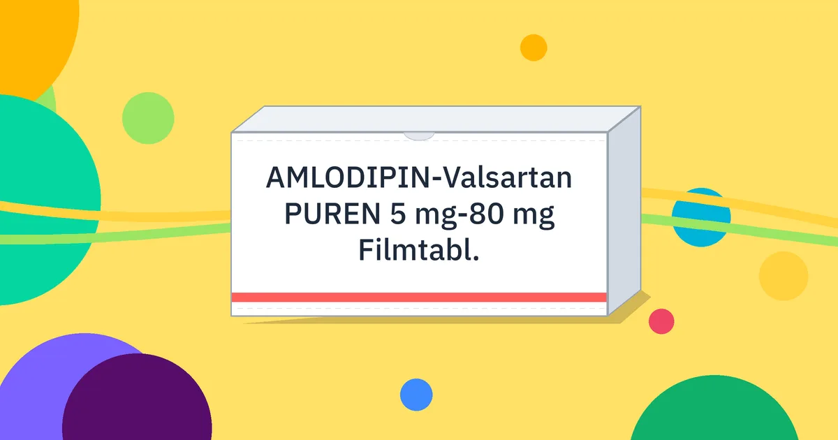Symbolbild: Packung mit der Aufschrift AMLODIPIN-Valsartan PUREN 5 mg-80 mg Filmtabl. (PZN 12352460) – Verfügbarkeit und Bezug in Apotheken in Frankfurt am Main