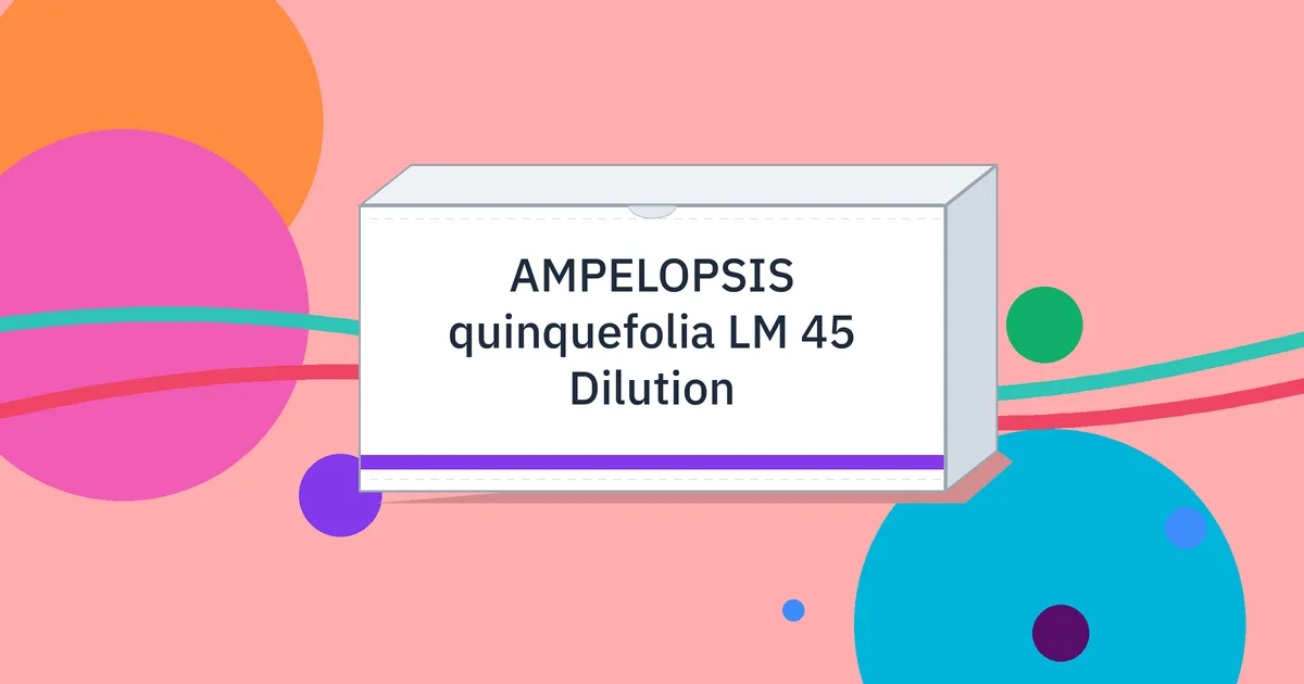 Symbolbild: Packung mit der Aufschrift AMPELOPSIS quinquefolia LM 45 Dilution (PZN 13325330) – Verfügbarkeit und Bezug in Apotheken in Frankfurt am Main