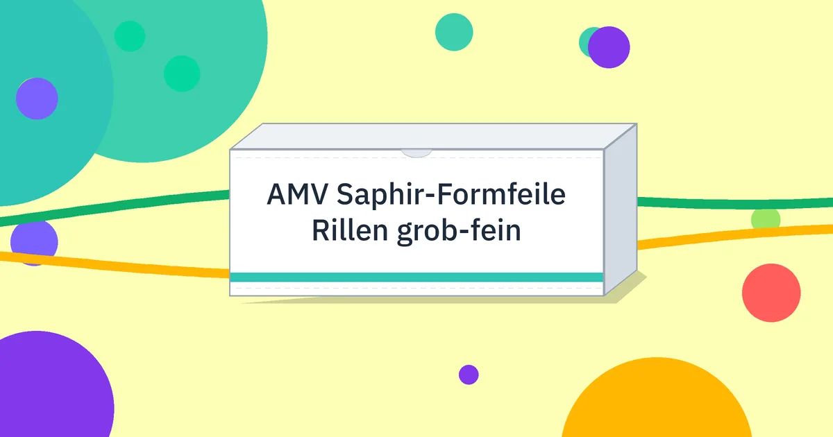 Symbolbild: Packung mit der Aufschrift AMV Saphir-Formfeile Rillen grob-fein (PZN 11514423) – Verfügbarkeit und Bezug in Apotheken in Frankfurt am Main