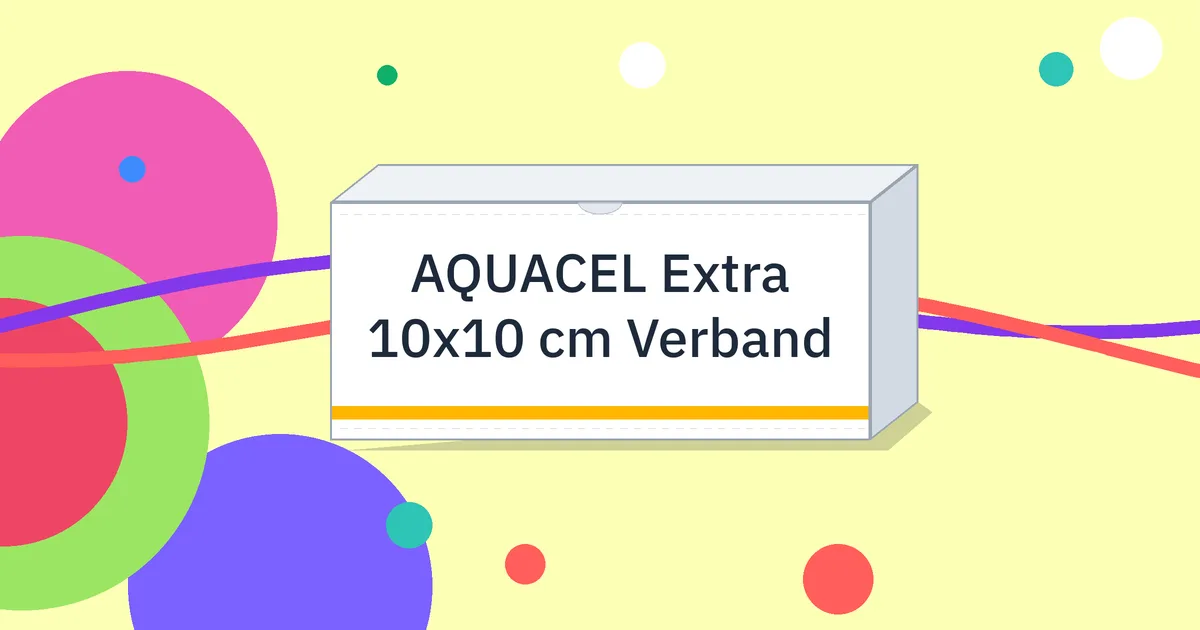 Symbolbild: Packung mit der Aufschrift AQUACEL Extra 10x10 cm Verband (PZN 10751285) – Verfügbarkeit und Bezug in Apotheken in Frankfurt am Main