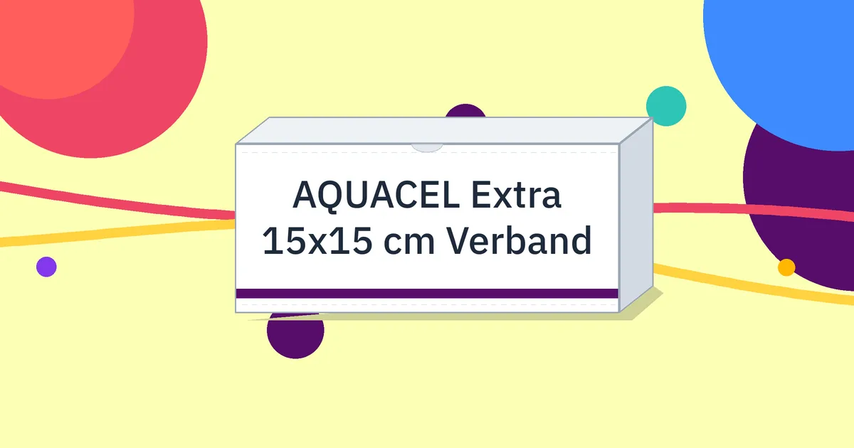 Symbolbild: Packung mit der Aufschrift AQUACEL Extra 15x15 cm Verband (PZN 19293996) – Verfügbarkeit und Bezug in Apotheken in Frankfurt am Main