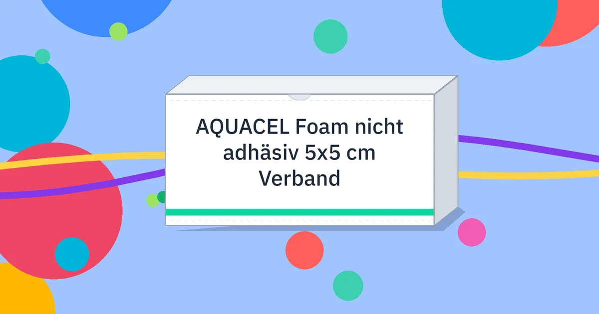 Symbolbild: Packung mit der Aufschrift AQUACEL Foam nicht adhäsiv 5x5 cm Verband (PZN 10946416) – Verfügbarkeit und Bezug in Apotheken in Frankfurt am Main