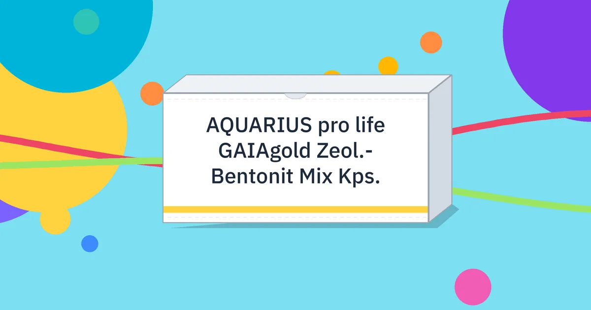Symbolbild: Packung mit der Aufschrift AQUARIUS pro life GAIAgold Zeol.-Bentonit Mix Kps. (PZN 19056109) – Verfügbarkeit und Bezug in Apotheken in Frankfurt am Main