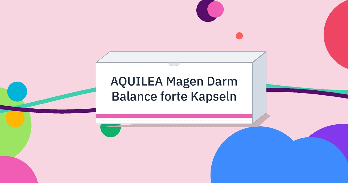 Symbolbild: Packung mit der Aufschrift AQUILEA Magen Darm Balance forte Kapseln (PZN 18167195) – Verfügbarkeit und Bezug in Apotheken in Frankfurt am Main